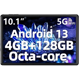 SGIN Tablet, 10.1 Inch Android 13 Tablets 4GB RAM 128GB ROM with Octa-Core 2.0Ghz Processor, 1280 * 800 Pixel IPS Screen, 2MP+8MP Camera, 6000mAh, WiFi, Bluetooth 5.0