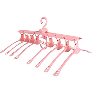 NVIVN Multifunctional Hanger Storage Artifact Hanger Hanging Clothes Household Drying Rack Support Pink