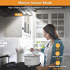 60 LED Dimmable Under Cabinet Lights 2 Packs, 3 Color Temps 2500mAh Rechargeable Motion Sensor Light, Indoor Wireless Magnetic Closet Lights, Night Lights for Kitchen Bedroom Stair Pantry Wardrobe