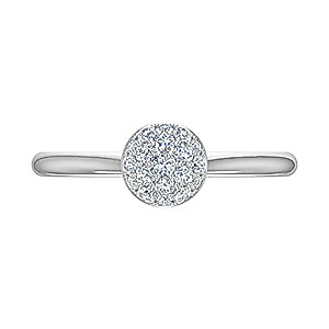 FINEROCK 1/4 Carat Prong Set Diamond Cluster Ring Band in 14K White Gold (Ring Size 7)