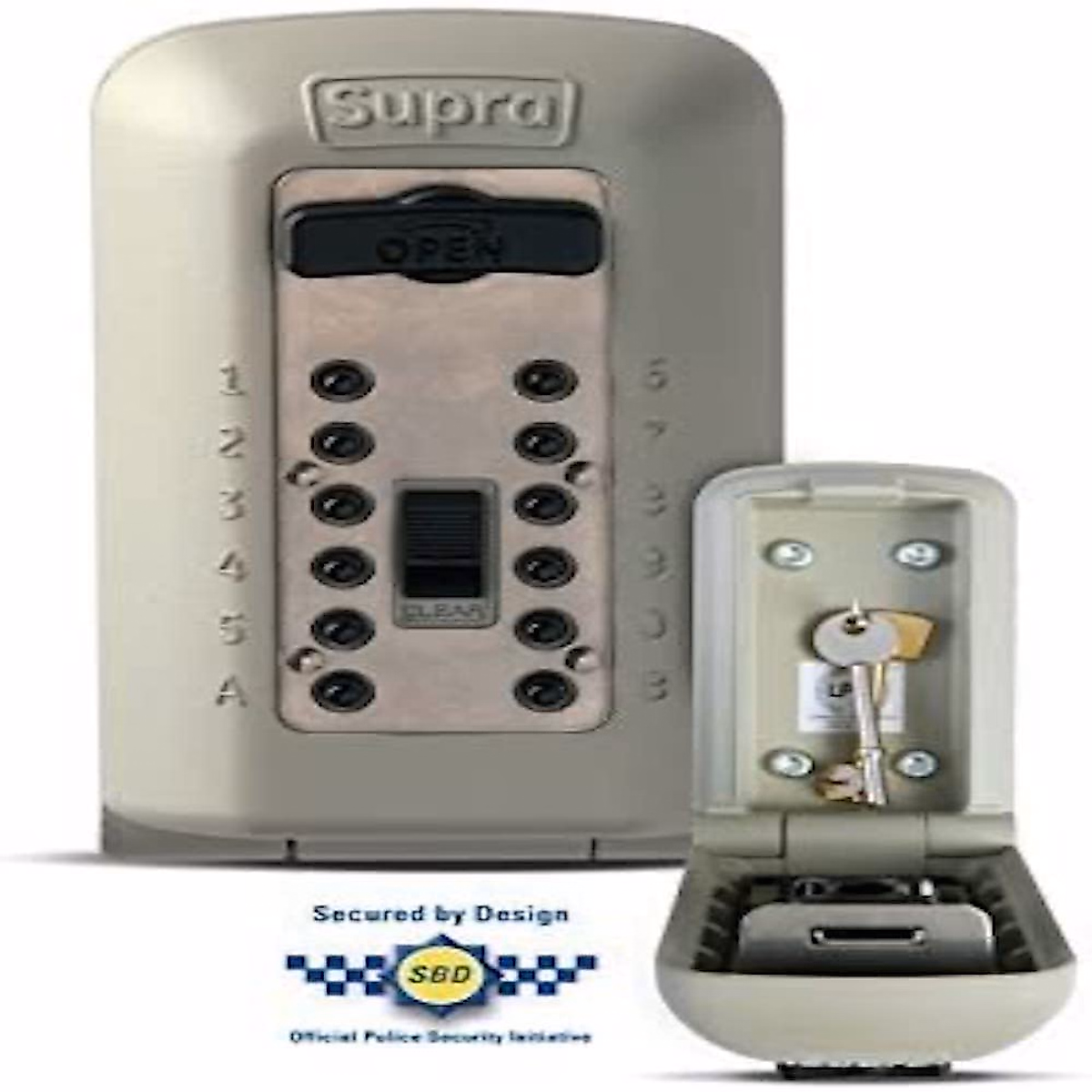 NRS Healthcare Supra M61469 C500 Key Safe Secure/Wall Mounted/Outdoor/Key Storage Device, Cream