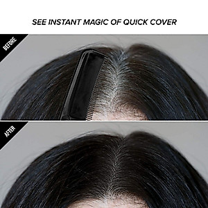 RED by Kiss Quick Cover Root Touch Up Comb Type Water-Resistant Temporary Gray Concealer Cover Up Brush for Hair and Beard (Black)