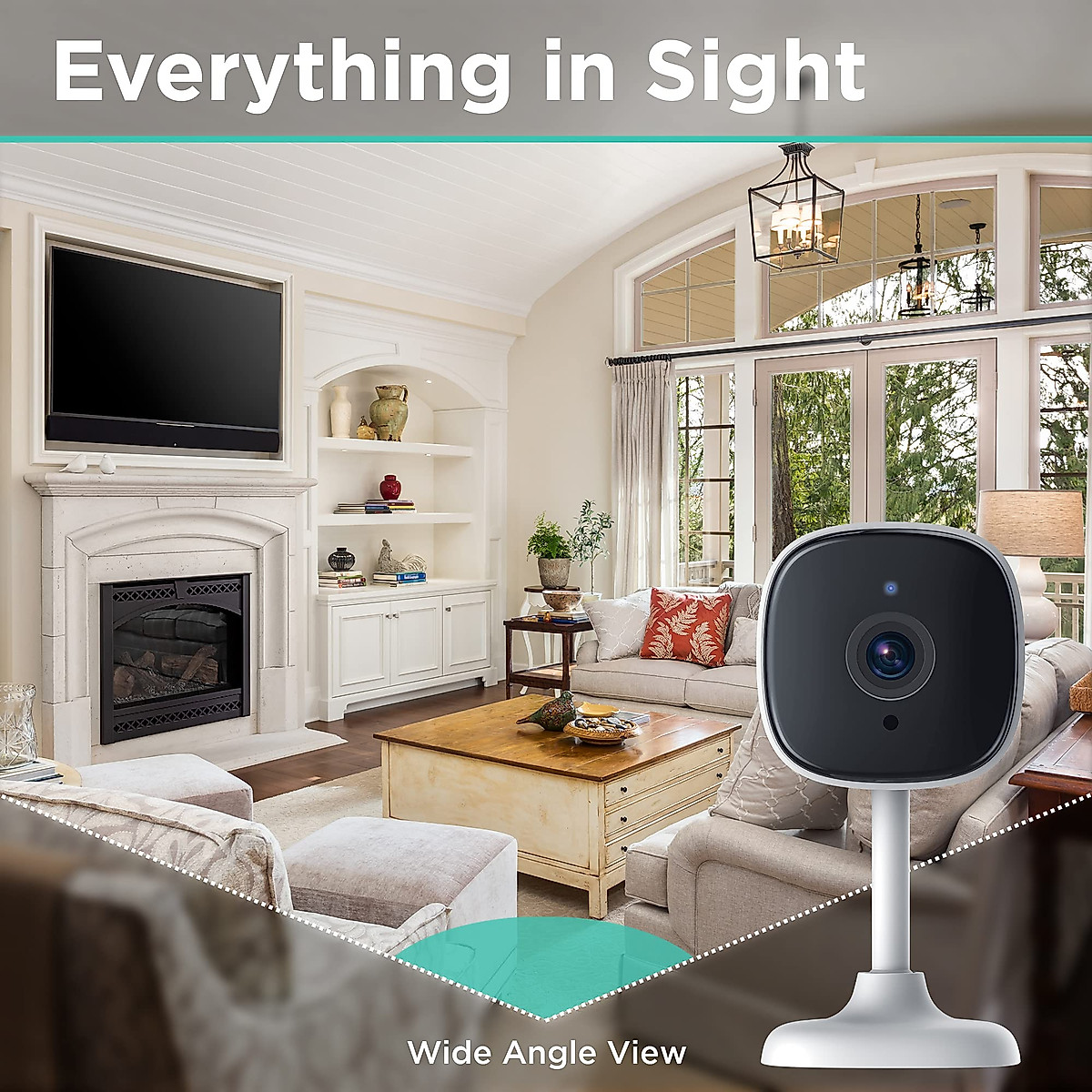 iHome Insight Smart Indoor Camera, Wi-Fi Camera with 2-Way Audio, Night Vision, Motion Alerts, Compatible with Alexa and Google Home, 2 Pack