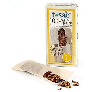 T-Sac Tea Filter Bags, Disposable Tea Infuser, Number 1-Size, 1-Cup Capacity, Set of 100