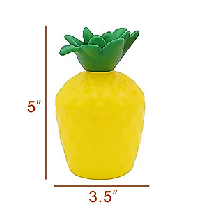 FUTUREPLUSX 2PCS Tropical Paper Garland with 12PCS Plastic Pineapple Cups