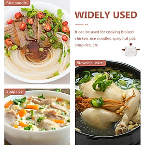 Hemoton Clear for Cooking On Stove Glass Saucepan with Cover Stovetop Cooking Pot Glass Cookware Simmer Pot for Pasta Noodle, Soup, Milk, 0.45L