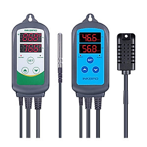 Inkbird WiFi ITC-308 Digital Temperature Controller with WiFi IHC-200 Humidity Controller with Outlet for Mushroom Humidifier Dehumidifier Reptile Greenhouse Home Brewing