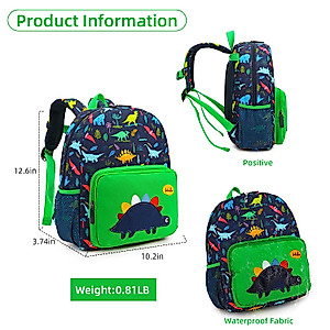 willikiva Kids Preschool Dinosaur Toddler Backpack for Boys and Girls School Bag(Green Dinosaur)