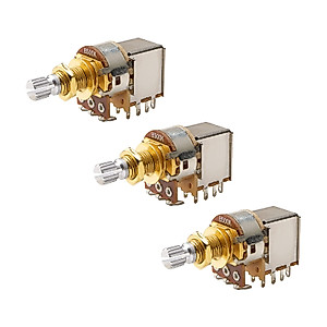 Gold Guitar Bass Push Pull Potentionmeter, B500k with Control Pot Potentiometer, Volume Tone Shaft Switch Pots (Pack of 3)