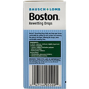 Bausch+Lomb Rewetting Drops for Rigid Gas Permeable Contact Lenses, 1/3-Ounce Bottles (Pack of 3)