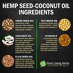 Silver Lining Herbs Coconut Oil for Dogs with Hemp Seed Oil | 8oz Bottle | Anti Itch & Hot Spot Treatment For Dogs Skin & Coat | Allergy Aid | Supports Immune System, Joints, & Digestion | Made in USA