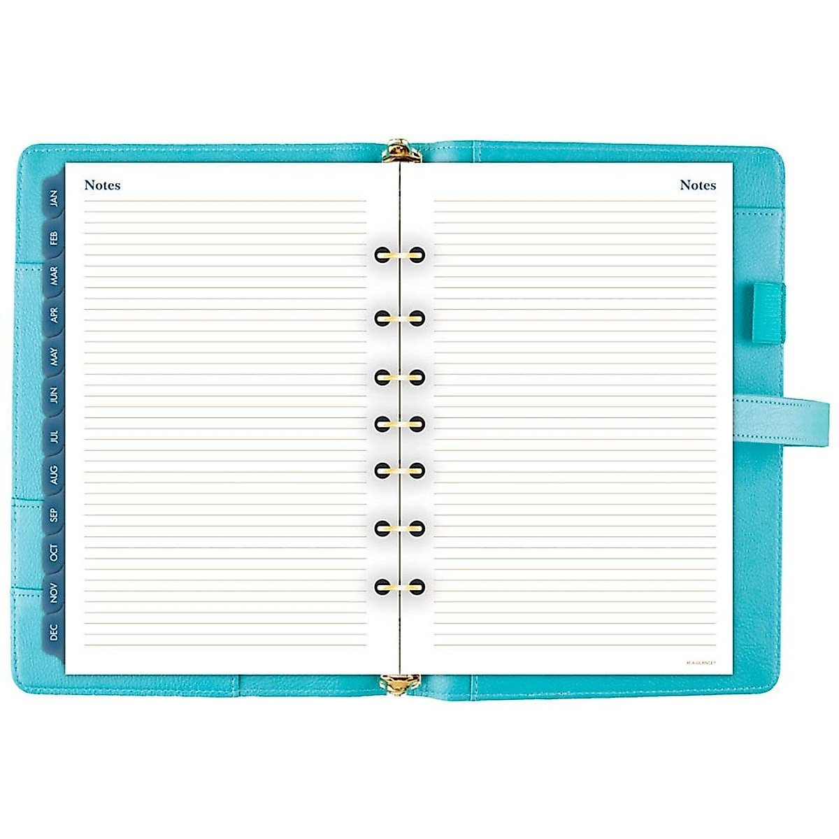 AT-A-GLANCE, Undated, 5-1/2" x 8-1/2", Desk Size, 7-Ring, Faux Leather Fashion, Teal (DR1118-040-42)
