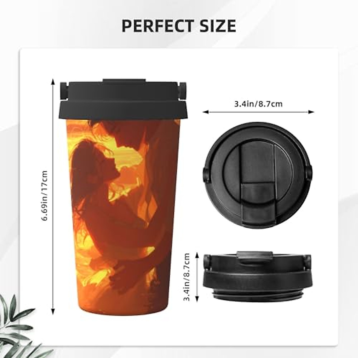 WANGXUEE Beach sunset Print 500ml Stainless Steel Travel Tumbler Double Wall Vacuum Insulated Coffee Mug