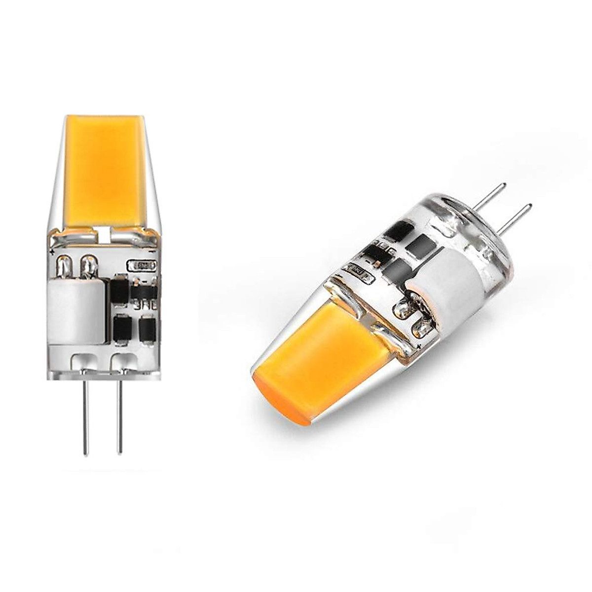 G4 LED Light Bulbs G4 Bi-Pin Base 3W (Equivalent to 20W Halogen Bulb) AC/DC 12V Warm White 3000K LED Bulbs for Landscape Ceiling Under Counter Puck Lighting,1 LED 1508 COB Chip,10 Pack