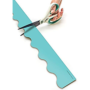 Teacher Created Resources Light Turquoise Scalloped Rolled Border Trim - 50ft - Decorate Bulletin Boards, Walls, Desks, Windows, Doors, Lockers, Schools, Classrooms, Homeschool & Offices
