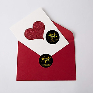 1.5" Thank You Stickers Roll,Thank You for Supporting Our Small Businessï¼Œ4 Designsï¼ŒRound Gold Foil Adhesive Labels of Black,500 Business Labels for Sealing, Handmade Goods & Small Business Owners