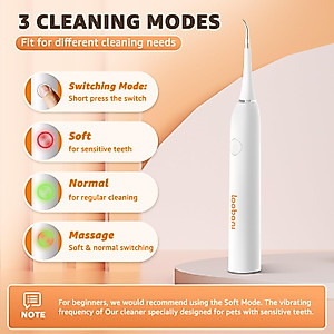 LOOBANI Dog Teeth Cleaning Kit, Rechargeable Sonic Electric, White, Includes Tooth Scraper, 2 Replaceable Heads, Silicone Finger Toothbrush, USB Cable