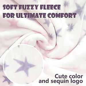 V.&GRIN Girl Zip up Hoodie Sweatshirt Soft Fuzzy Fleece Jacket with Pocket for Girls 5-16 Years(Pink Stars 7-8