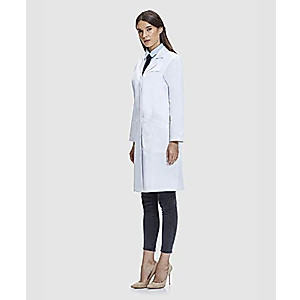 Dr. James Lab Coat for Women, 100% Cotton, Classic Fit, Multiple Pockets, White, 37 Inch Length (4)