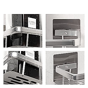 Shower Shelf Adhesive, No Drilling Bathroom Kitchen Storage Shelf Shower Caddy