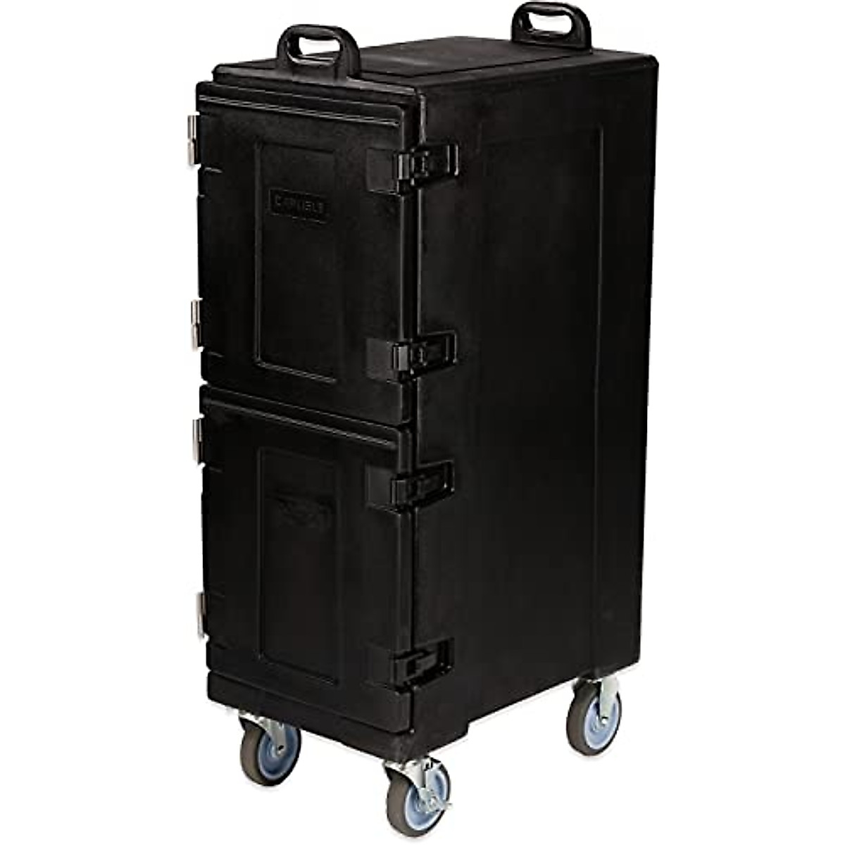 Carlisle FoodService Products Cateraide Plastic Insulated Dual Capacity Food Pan Carrier With Dolly, 10 Pan Capacity, 50 Inches, Black