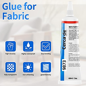 Cerca de Fabric Glue，Liquid Stitch Fabric Adhesive，Mighty mend it Fabric Glue, Strong, Waterproof Glue for Fabric Repair and Permanent Bonding, 2 oz.