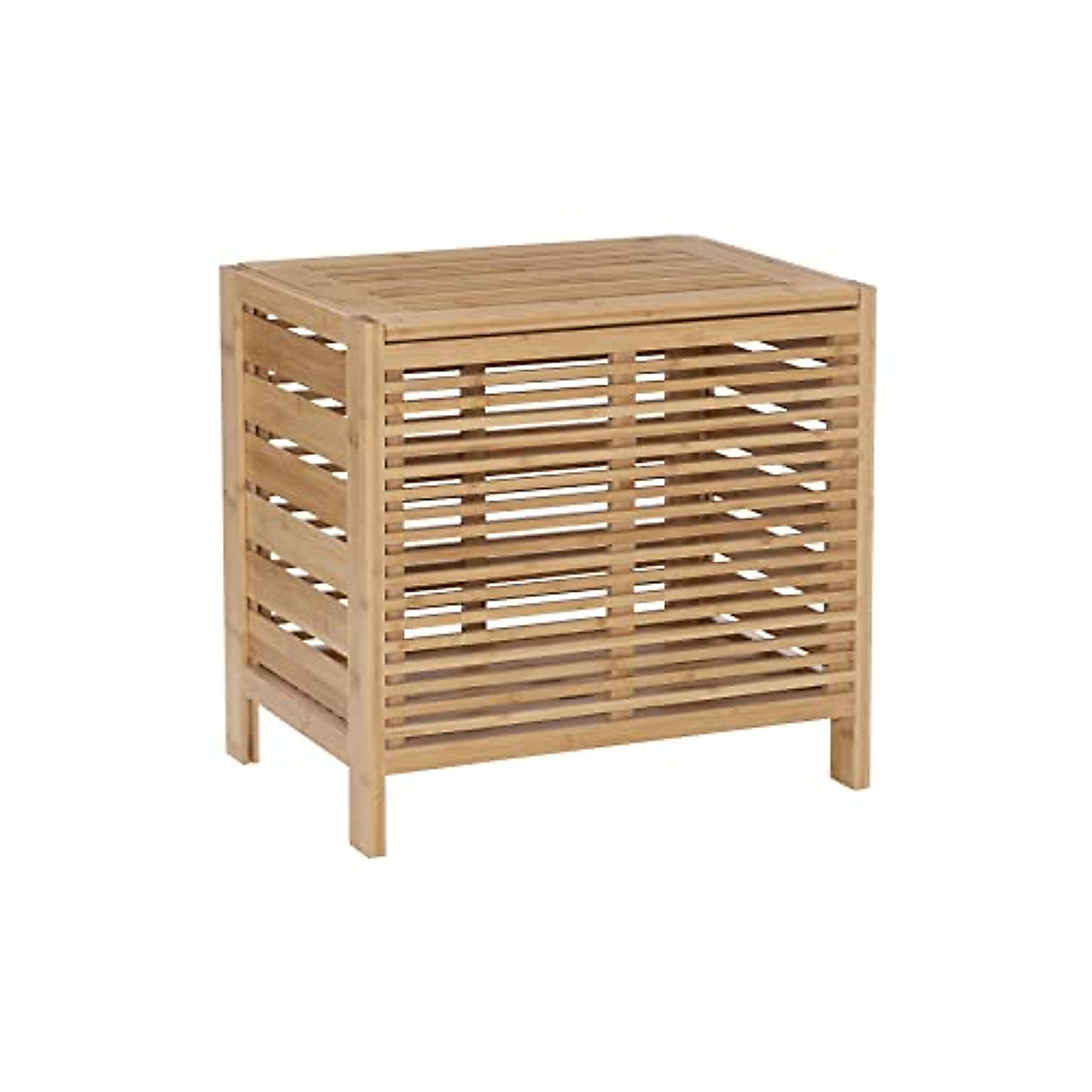 Linon Amzn0327 Finn Bamboo Bathroom Hamper, Brown