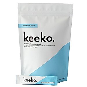 Keeko - Natural/Organic Oil Pulling Sachets (Morning Mint) (14 Packets (2 Week Course))