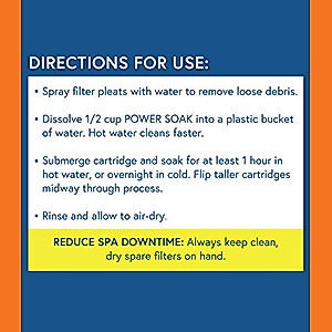 Spa Depot Power Soak Hot Tub & Pool Filter Cartridge Cleaner - 2 x 1 lb. Bottles