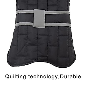 JoyDaog Reflective Belt Dog Coats for Small Dogs,Reversible Warm Puppy Jacket for Cold Winter,Black S