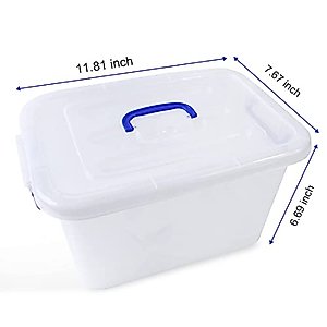 SHSYCER Storage Bin-5Pack,6.5L/6qt Plastic Storage Bins with Lids,50% Thicker Than Other Storage Containers with Lid,Clear Storage Latch Box,Storage Organizing Container with Latching Handle and Lids