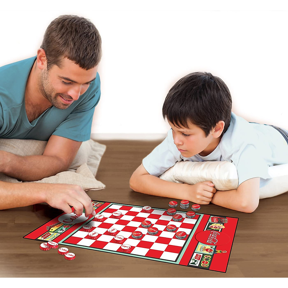 MasterPieces Family Game - Coca-Cola Checkers - Officially Licensed Board Game for Families