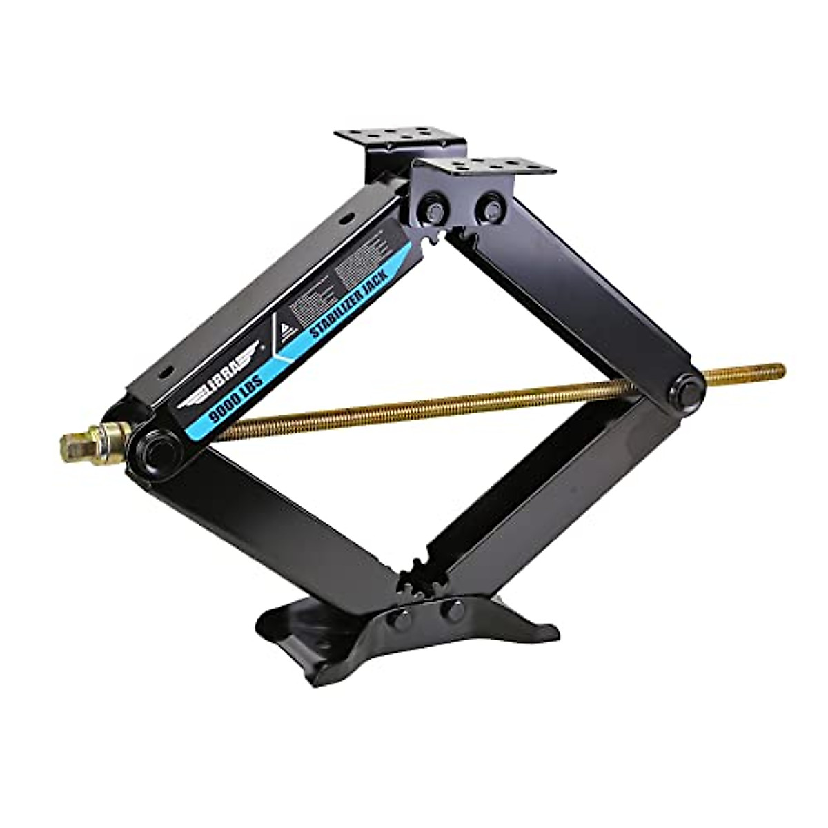 LIBRA 9K lb Heavy Duty 24" RV Trailer Camper Stabilizer Leveling Scissor Jacks w/Dual Power Drill Sockets & Complete Installation Kit, Set 2