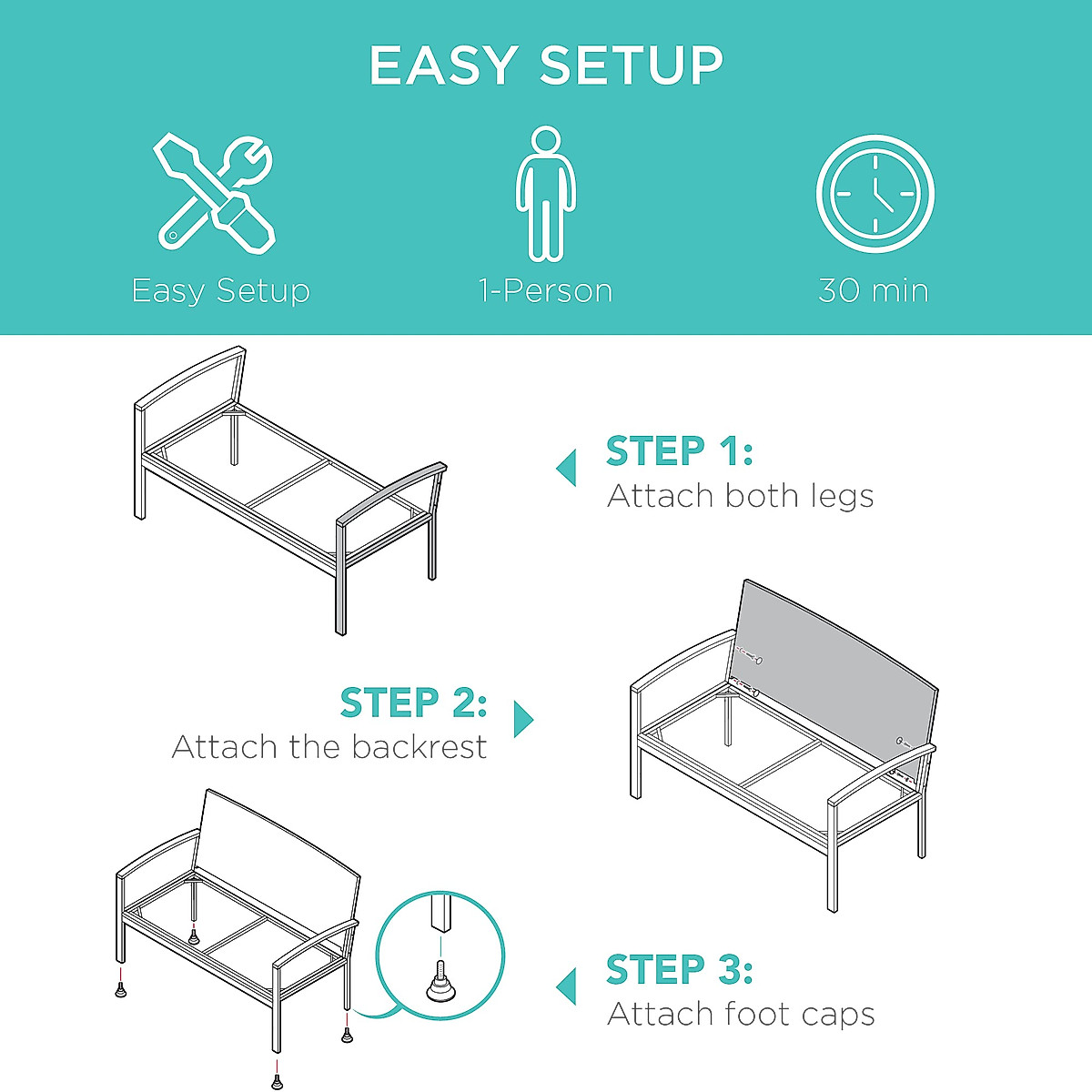 Best Choice Products Outdoor Bench 2-Person Wicker Garden Patio Benches Seating Furniture for Backyard, Porch w/Seat Cushion, 700lb Capacity - Brown/Tan