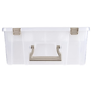 ArtBin 6899AZ Super Satchel Double Deep with Lift-Out Tray Storage Container, Portable Arts & Crafts Organizer with Removable Dividers, Clear