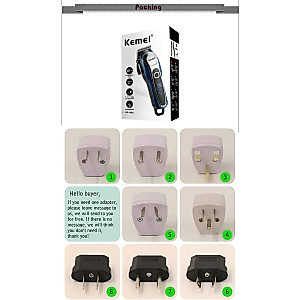 KEMEI 5-Star Rechargeable Razor Professional Hair Trimming Multigroom Beard Trimmer Kit for Face, Head, Body Hair Styling and Grooming LED Display with Stainless Steel Metal Housing Cordless/Cord…