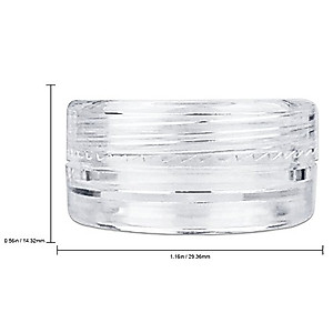 Beauticom 3g/3ml (0.1 Fl Oz) Round Clear Plastic Jars with Round Top Lids for Creams, Lotions, Powders, Glitters, and more. (Color: Clear Lid, Quantity: 50 Pieces)