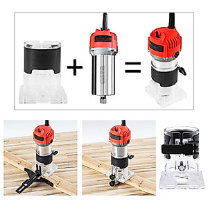 Micro Traders 2Pcs Woodworking Trimmer Router Base for 65mm Inner Diameter Compatible with Makita Router Transparent Trimming Machine Protection Cover Protective Shield Accessories