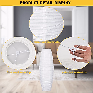 ANRONCH Rice Paper Floor Lamp Shade, Paper Floor Lampshade Light Accessories Paper Lamps Classic Modern Paper Floor Light Bulb Cage Guard for Bedroom Living Room