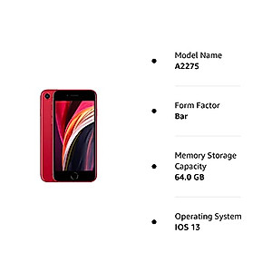 Apple iPhone SE (2nd Generation), 64GB, Red - Unlocked (Renewed)