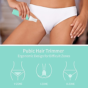 Muejjur Electric Razor for Women, 2-in-1 Rechargeable Bikini Trimmer, Waterproof Electric Shaver for Women, Wet/Dry Use Body Hair Grommer