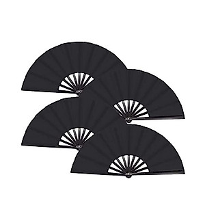 Folding Hand Fan Folding Fan Handheld Folded Fan 4 Packs Chinese Tai Chi Folding Fan, Men and Women, Performance, Dance, Decoration Fan Foldable Fan Hand Held Fans (Color : B, Size : 63.5 cm*34 cm)