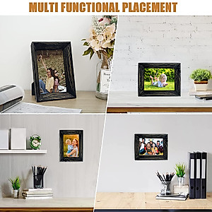 5x7 Black Picture Frame, Solid Wood Frame with HD Plexiglass, Distressed Farmhouse Rustic Photo Frames for Gallery Wall Mounting or Tabletop Display