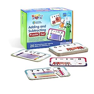 Learning Resources Numberblocks Adding and Subtracting Puzzle Set, Numberblocks Jigsaw Puzzle, Maths Jigsaw Puzzle, 20 Educational Puzzles in a Box, 2-Piece Puzzles, Ages 3+