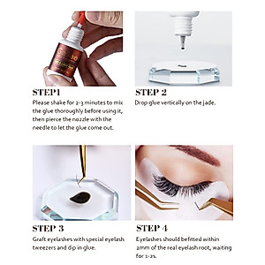 Eyelash Extension Glue Long Retention – 8 Weeks /1 Sec Drying Time/(0.17fl.oz / 5ml) Eyelash Glue for Eyelash Extensions Maximum Bonding/Black Lash Adhesive for Professional USE ONLY