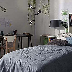 O’Bright Ash - 3-Light LED Tree Floor Lamp, Dimmable 3-Head LED, Multidirectional Standing lamp, Adjustable Multi-Shade, Swivel Cone Floor Lamp for Living Room, Bedroom, Brushed Nickel