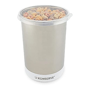 U Konserve Stainless Steel Bulk Food-Storage Canisters 48oz - Clear Silicone Lid - Airtight - Kitchen Containers - Dishwasher Safe - Plastic Free