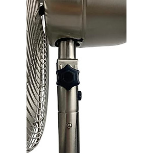 Good Housekeeping 92654-BN 16" Retro Pedestal Fan in Brushed Nickel