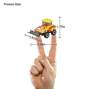 Mini Building Blocks Cars Toys Sets 12 Packs Assembly Mini Cars Toys for Boys, Girls Stem Building Car Assorted Construction Truck Fire Trucks Police Cars Party Favor Goodie Bags for Kids.