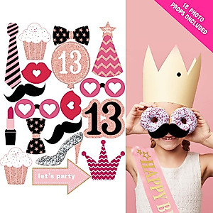 70th birthday decorations for women - (76pack) rose gold party Banner, Pennant, Hanging Swirl, birthday Balloons, Foil Backdrops, cupcake Topper, plates, Photo Props, Birthday Sash for gifts women